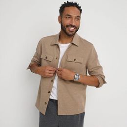 LANDS' END Hemdjacke aus Piqu&eacute;, Herren,  Braun, Polyester-Mischung, by Lands' End