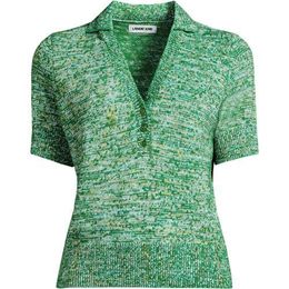 LANDS' END Polopullover mit kurzen &Auml;rmeln f&uuml;r Damen, Damen, size: regular, Gr&uuml;n, Polyacryl/Baumwoll-Mischung, by Lands' End
