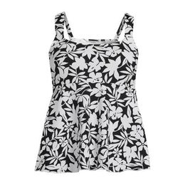 LANDS' END Ausgestelltes Tankinitop mit U-Ausschnitt f&uuml;r Damen, Damen, size: regular, Schwarz, Elasthan/Polyester-Mischung/Nylon-Mischung, by Lands' End