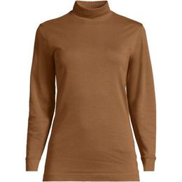 LANDS' END Baumwoll-Stehkragenshirt, Damen, size: regular, Beige, Baumwolle, by Lands' End