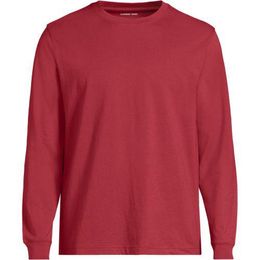 LANDS' END Super-T Langarm-Shirt, Classic Fit, Herren,  Braun, Baumwolle, by Lands' End