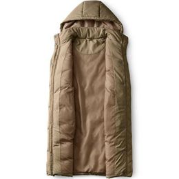 LANDS' END Lange Steppweste, Damen,  Beige, by Lands' End