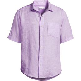 LANDS' END Premium Reinleinen-Hemd mit kurzen &Auml;rmeln f&uuml;r Herren, Classic Fit, Herren, size: regular, Lila, Leinen, by Lands' End