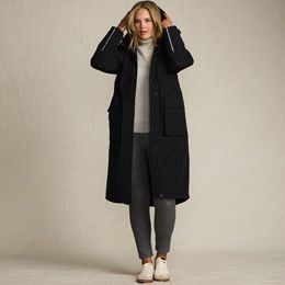 LANDS' END Wasserdichter Isolierter Stadion-Kapuzenmantel Squall, Damen,  Schwarz, Nylon, by Lands' End