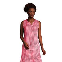 LANDS' END &Auml;rmellose Crinkle-Bluse, Damen,  Rot, Baumwoll-Mischung, by Lands' End
