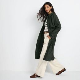 LANDS' END Langer Regenmantel f&uuml;r Damen, Damen, size: regular, Gr&uuml;n, Polyester/Polyurethan, by Lands' End