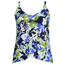 LANDS' END Tankinitop mit Tulpensaum chlorresistent f&uuml;r Damen, Damen, size: regular, Blau, Nylon-Mischung, by Lands' End
