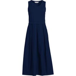 LANDS' END Ausgestelltes &auml;rmelloses Midikleid, Damen,  Blau, Baumwolle/Baumwoll-Mischung, by Lands' End