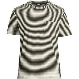 LANDS' END Kurzarm-Shirt aus Baumwoll-/Leinenmix f&uuml;r Herren, Herren, size: regular, Gr&uuml;n, Baumwolle/Leinen, by Lands' End