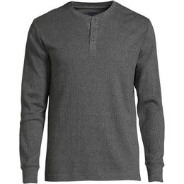LANDS' END Henley-Schlafshirt f&uuml;r Herren, Herren, size: regular, Grau, Baumwolle, by Lands' End