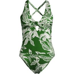 LANDS' END Gl&auml;nzendes Tankini-Set mit Knotendesign, Damen,  Gr&uuml;n, Elasthan/Nylon-Mischung, by Lands' End