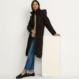 LANDS' END Isolierter Steppmantel mit Kapuze, Damen,  Braun, Polyester/Nylon, by Lands' End