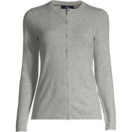 LANDS' END Kaschmir-Cardigan mit rundem Ausschnitt in Plus-Gr&ouml;&szlig;e, Damen, size: plus, Schwarz, Kaschmir, by Lands' End