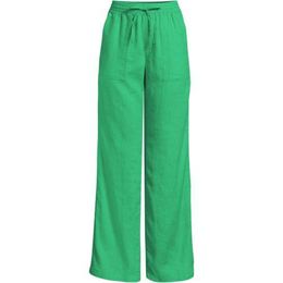 LANDS' END Leinen-Schlupfhose mit weitem Bein f&uuml;r Damen, Damen, size: regular, Gr&uuml;n, Leinen, by Lands' End