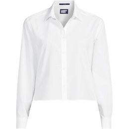 LANDS' END Kurze, b&uuml;gelfreie Hemdbluse f&uuml;r Damen in Plus-Gr&ouml;&szlig;e, Damen, size: plus, Wei&szlig;, Baumwolle, by Lands' End