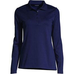 LANDS' END Supima-Poloshirt mit langen &Auml;rmeln f&uuml;r Damen in Plus-Gr&ouml;&szlig;e, Damen, size: plus, Blau, Baumwolle, by Lands' End