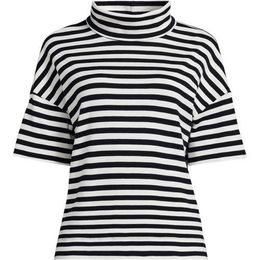 LANDS' END Supima Rollkragenshirt in Plus-Gr&ouml;&szlig;e f&uuml;r Damen, Damen, size: plus, Schwarz, Baumwolle, by Lands' End