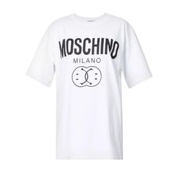 Moschino - Wei&szlig;es T-shirt Mit Doppel-smiley