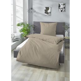 Biberna Bettw&auml;sche Bio Satin 135x200 cm taupe