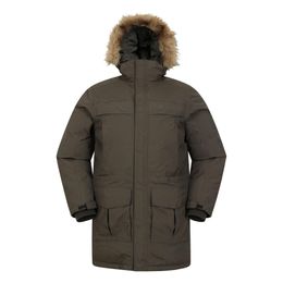 Mountain Warehouse Herren Antarctic Extreme wasserdichte Daunenjacke (dunkles Khaki)