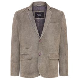 Graue schmale italienische Blazerjacke aus Ziegenwildleder f&uuml;r Herren - Somero