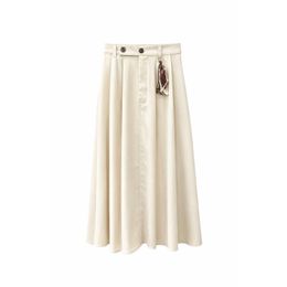 Hochtaillierter A-Linien Midi-Rock mit Accessoires