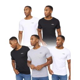 CrossHatch - "Basicstandard" T-Shirt f&uuml;r Herren (5er-Pack) (Schwarz/Grau/Wei&szlig;)