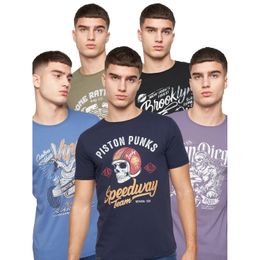 CrossHatch - "Jerome" T-Shirt f&uuml;r Herren (5er-Pack) (Bunt)