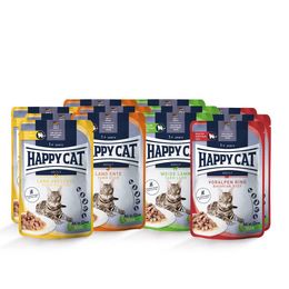 Happy Cat Pouches Mischtray 1 Katzen-Nassfutter getreidefrei 24x85g