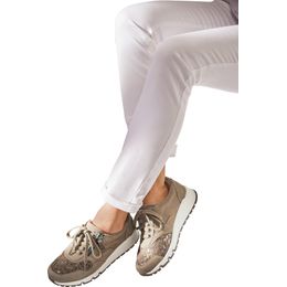 Naturl&auml;ufer Damen Sneaker mit Stretch-Einsatz, f&uuml;r kr&auml;ftige F&uuml;&szlig;e dunkeltaupe Gr&ouml;&szlig;e 40