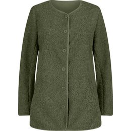 CR&Eacute;ATION L Damen Fleecejacke in Teddy-Qualit&auml;t khaki Gr&ouml;&szlig;e 50