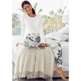 Lascana Damen Pyjamahose, Natur, Gr. 40/42, Pyjamas, Material: Baumwolle