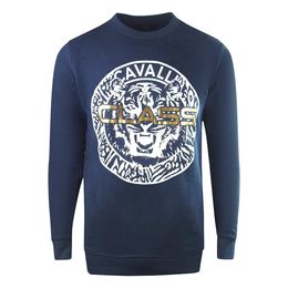 Marineblaues Sweatshirt mit grossem Logo von Cavalli Class