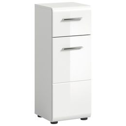 Mid.you Unterschrank, Wei&szlig; Hochglanz, Kunststoff, 1 F&auml;cher, 1 Schublade(n) Schubladen, 30x80x30 cm, Badezimmer, Badezimmerschr&auml;nke, Bad Unterschr&auml;nke