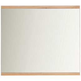 Wandspiegel, Eiche, Glas, Holzwerkstoff, rechteckig, 85x75x2 cm, waagrecht montierbar, Spiegel, Wandspiegel