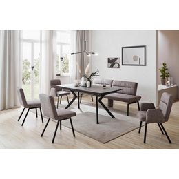 Dieter Knoll Collection Dieter Knoll Esstisch, Schwarz, Dunkelgrau, Metall, Kunststoff, rechteckig, eckig, 90x76x180 cm, in verschiedenen Gr&ouml;&szlig;en erh&auml;ltlich, Holzarten Variantenauswahl, Esszimmer, Tische, Esstische