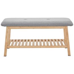 CARRYHOME Schuhbank, Natur, Grau, Textil, Naturmaterialien, 1-Sitzer, 90x44.5x34.5 cm, Garderobe, Schuhaufbewahrung, Schuhregale
