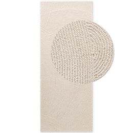 Hanse Home L&auml;ufer Calmio, Creme, Textil, Struktur, rechteckig, 80x200 cm, f&uuml;r Fu&szlig;bodenheizung geeignet, in verschiedenen Gr&ouml;&szlig;en erh&auml;ltlich, pflegeleicht, strapazierf&auml;hig, Teppiche & B&ouml;den, Teppiche, Teppichl&auml;ufer