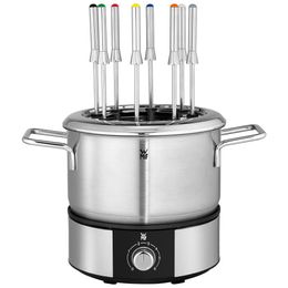 WMF Fondueset Lono Fondue, Schwarz, Silber, Metall, 8-teilig, 23.5x25x32.5 cm, Spritzschutz, regelbares Thermostat, Betriebskontrollleuchte, K&uuml;chenger&auml;te, Tischgrills & Fondues, Fondue-Sets