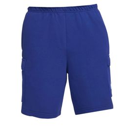 Blaue Shorts mit Nike-Markentaschen und Taschen