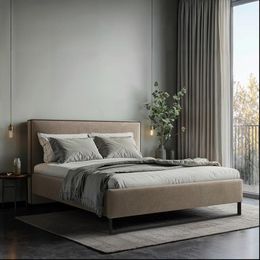 Livetastic Polsterbett, Braun, Metall, 180x200 cm, Bettkasten, Lattenrost, gepolstertes Kopfteil, Stoffauswahl, in verschiedenen Gr&ouml;&szlig;en erh&auml;ltlich,verstellbar, alternative erh&auml;ltlich, Schlafzimmer, Betten, Polsterbetten