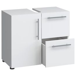 Mid.you Waschbeckenunterschrank VCM Flandu, Wei&szlig;, Kunststoff, 1 F&auml;cher, 2 Schublade(n) Schubladen, 61x51x32 cm, stehend, Badezimmer, Badezimmerschr&auml;nke, Waschbeckenunterschr&auml;nke