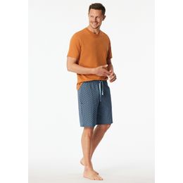 Schiesser Damen Pyjamahose "Mix + Relax", Gr. 54838, blau, Single Jersey, Obermaterial: 100% Baumwolle, Hosen, mit seitlichen Taschen, Single-Jersey