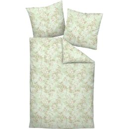 Bettw&auml;sche Janine, gr&uuml;n, Mako-Satin, Obermaterial: 100% Baumwolle, Bettw&auml;sche, "MILANO 45127 07 155x200,80x80", mit Rei&szlig;verschluss