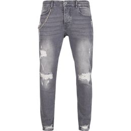 2Y Premium Herren Bequeme Jeans "2Y Premium Herren 2Y Tapered Fit Jeans"grau, Gr. 31, unifarben, 97% Baumwolle, 3% Elasthan, Jeans