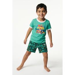 Puma M&auml;dchen Trainingsanzug "X PAW PATROL MINICATS TEE AND SHORTS SET INF"vibrant gr&uuml;n, Gr. 98, bedruckt, Jersey, Obermaterial: 100% Baumwolle.