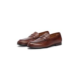 Tommy Hilfiger Herren Loafer "FLEXIBLE SLIM LEATHER LOAFER", Gr. 44braun, Nappaleder, unifarben, used, Schuhe, Blockabsatz, Slipper, Businessschuh