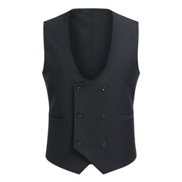 Allthemen Zweireihige Weste in Slim Fit in Schwarz