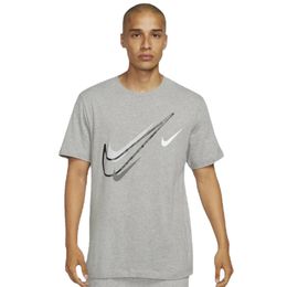 Nike Herren Court Swoosh Logo T-Shirt in Grau
