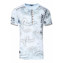 Rusty Neal T-Shirt Verwaschen mit Knopfleiste